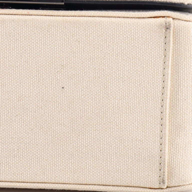 Off White Binder Clip Flap Bag Printed Canvas Small For Sale at 1stDibs