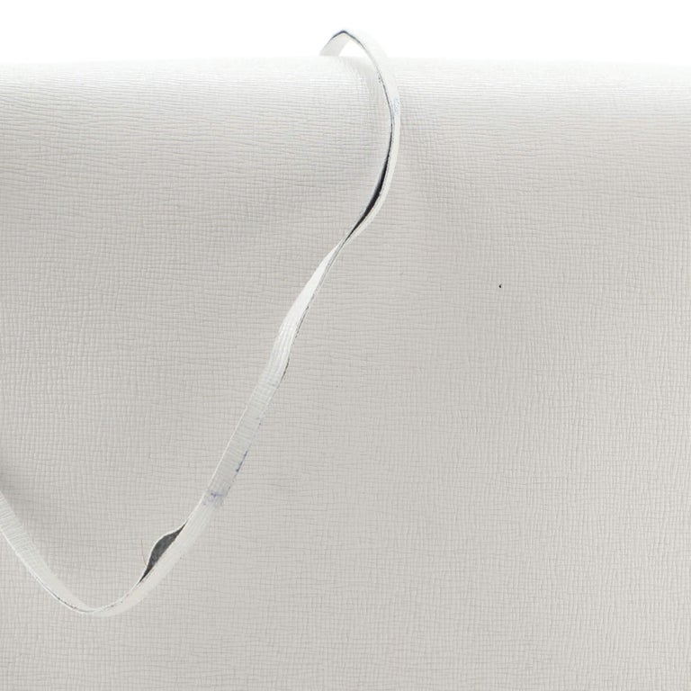 Off White Binder Clip Flap Bag Striped Leather Small For Sale at 1stDibs