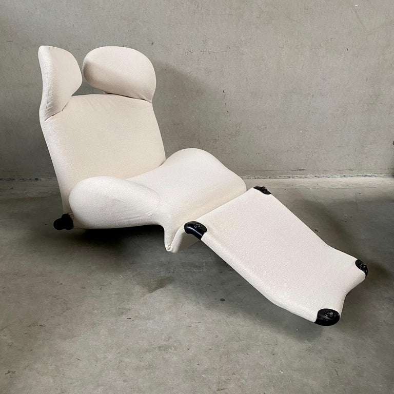 Off White Bouclé Wink Lounge Chair by Toshiyuki Kita for Cassina, Italy ...