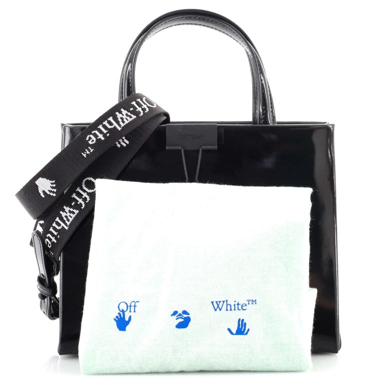 Off White Box Tote Printed Patent Mini at 1stDibs