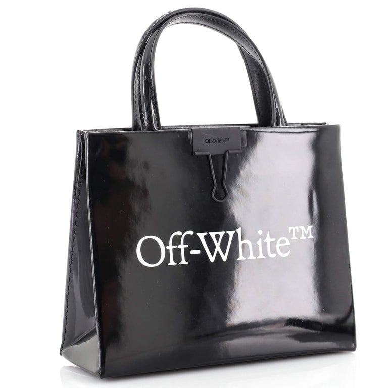 Off White Box Tote Printed Patent Mini at 1stDibs