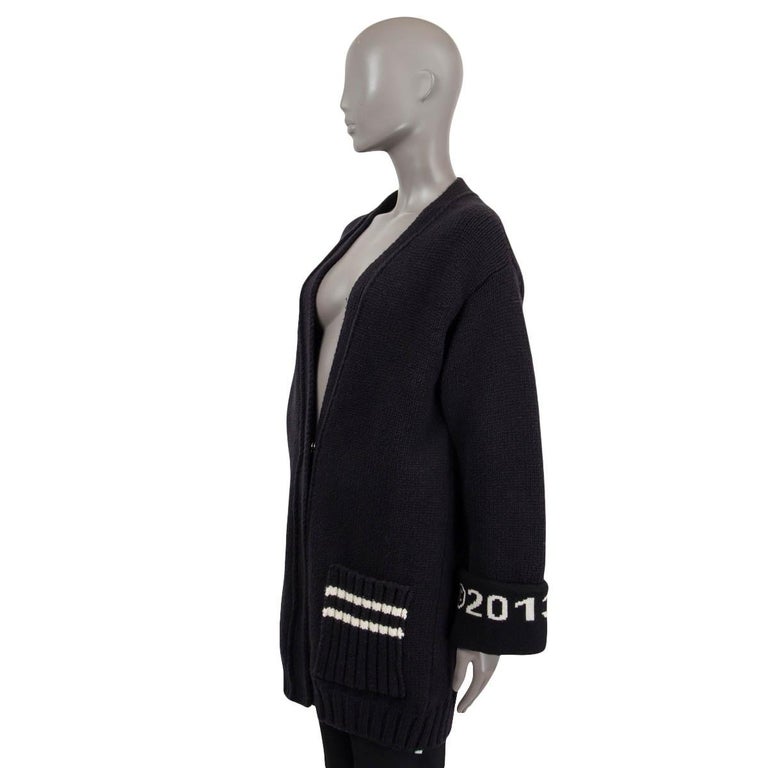 OFF-WHITE c/o VIRGIL ABLOH black wool 2013 POCKET Cardigan Sweater 40 M ...