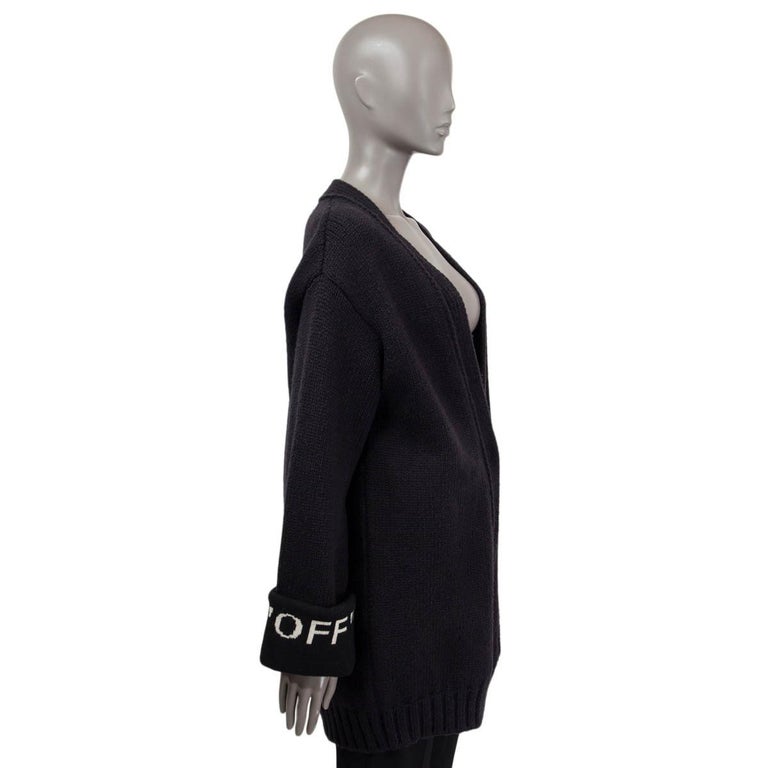 OFF-WHITE c/o VIRGIL ABLOH black wool 2013 POCKET Cardigan Sweater 40 M ...