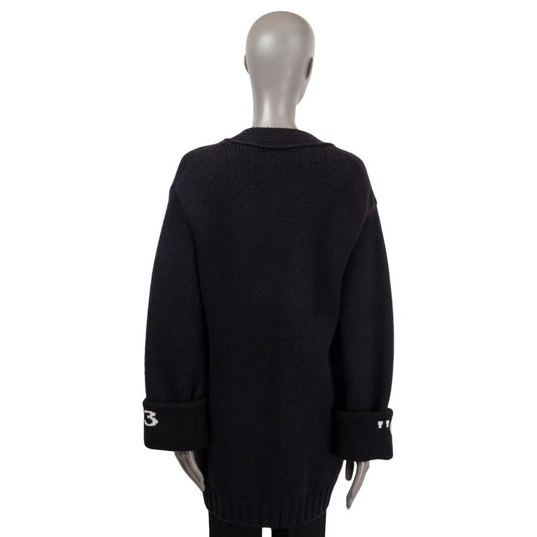 OFF-WHITE c/o VIRGIL ABLOH black wool 2013 POCKET Cardigan Sweater 40 M ...