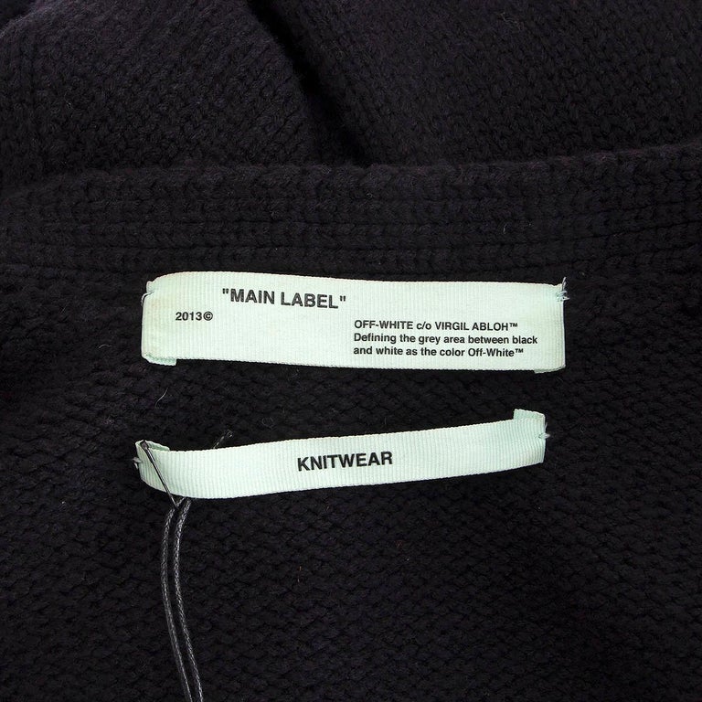 OFF-WHITE c/o VIRGIL ABLOH black wool 2013 POCKET Cardigan Sweater 40 M ...
