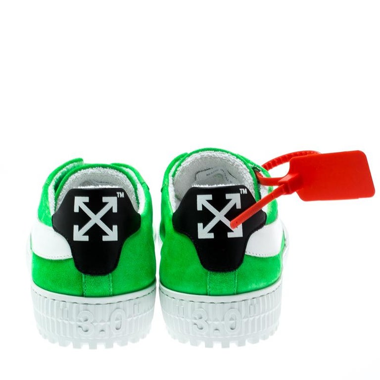 Off-White C/O Virgil Abloh Neon Green Suede Arrow Sneakers Size 36 For ...