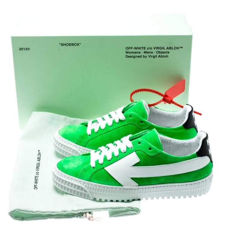 Off-White C/O Virgil Abloh Neon Green Suede Arrow Sneakers Size 36 For ...