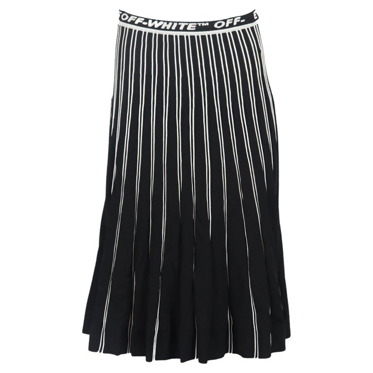 Off-white C/o Virgil Abloh Pleated Jacquard Knit Midi Skirt Small For ...