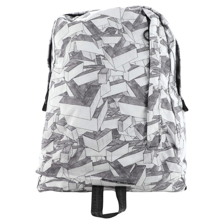 Off White Easy Backpack Printed Nylon For Sale at 1stDibs