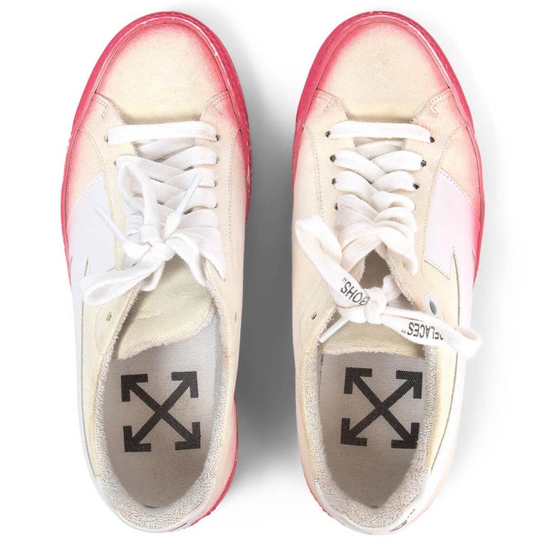 OFF-WHITE ivory and pink SPRAY PAINT ARROW Sneakers Shoes 37 For Sale ...