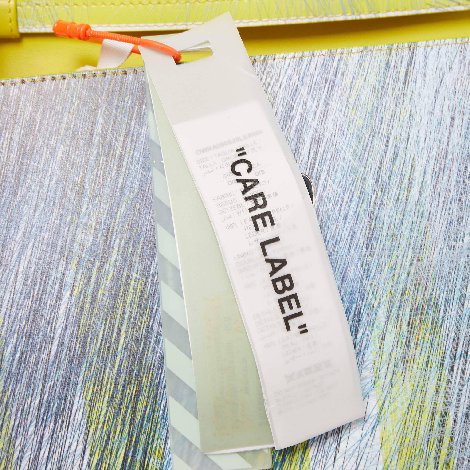 Off-White Multicolor Striped Leather 2.8 Jitney Top Handle Bag For Sale ...