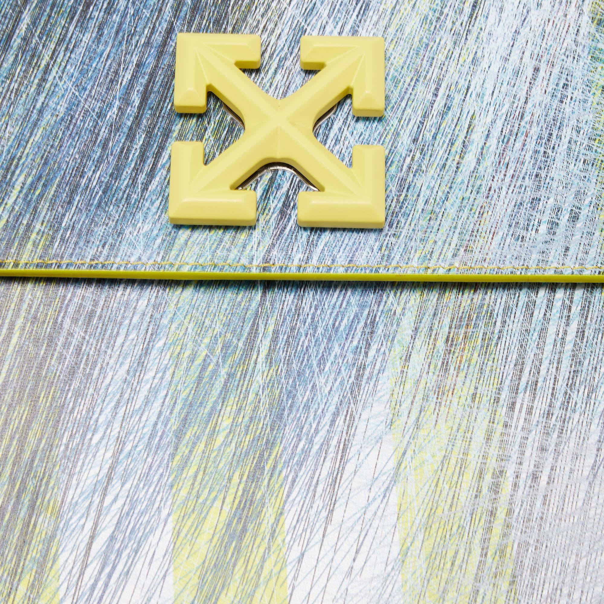 Off-White Multicolor Striped Leather 2.8 Jitney Top Handle Bag For Sale ...