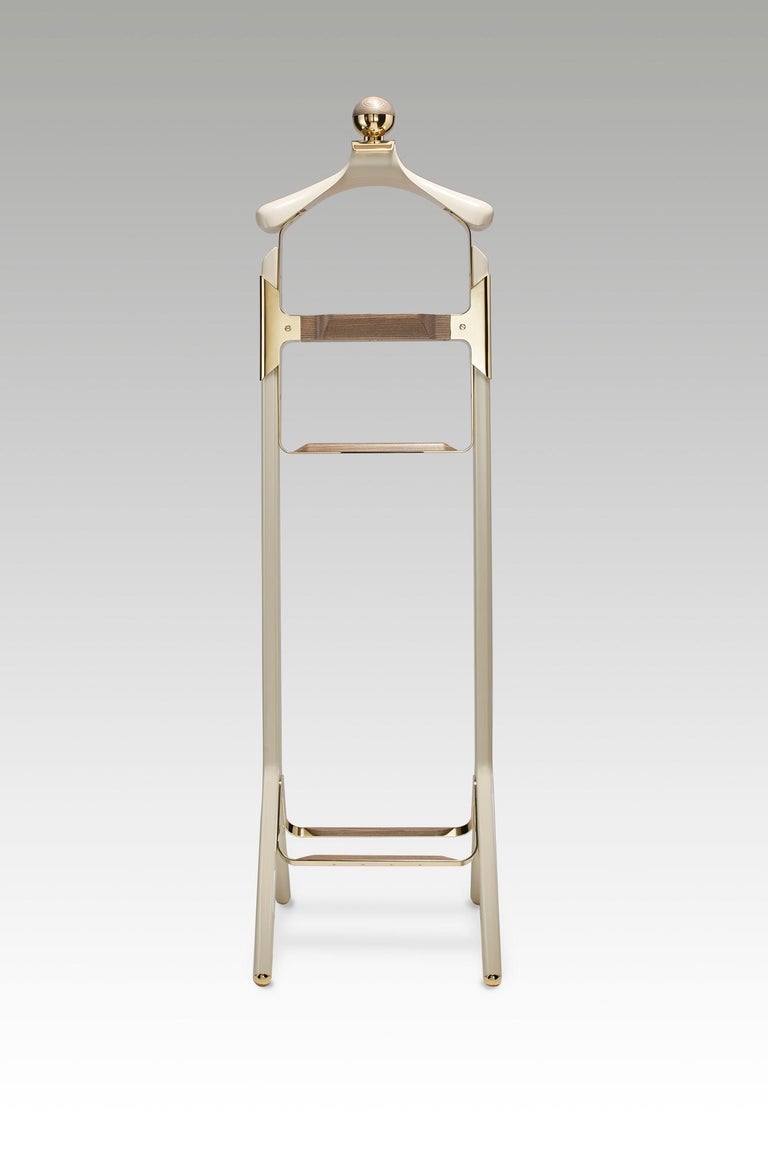 Off-White Permanent Style Valet Stand by Honorific in Solid Brass and ...