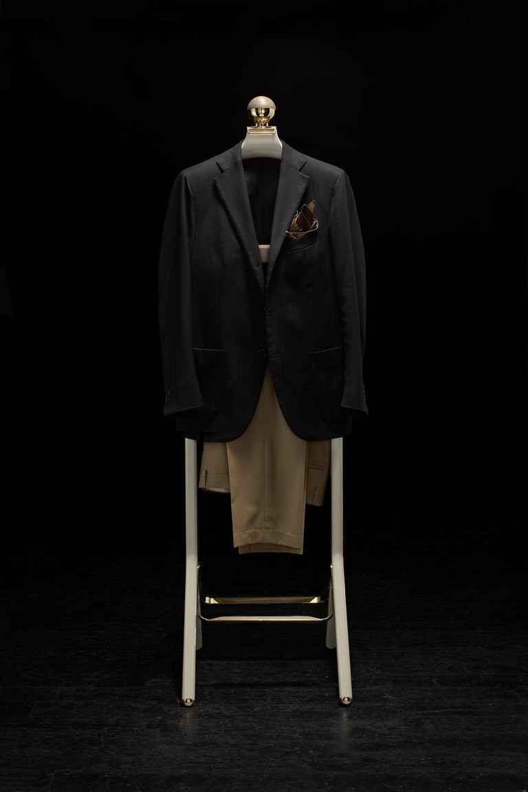 Off-White Permanent Style Valet Stand by Honorific in Solid Brass and ...