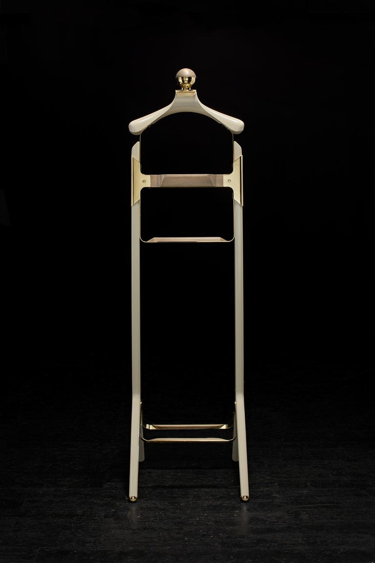 Off-White Permanent Style Valet Stand by Honorific in Solid Brass and ...