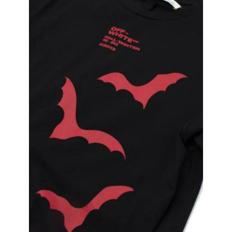 Off White Red Bat Wings Graphic Tee For Sale at 1stDibs