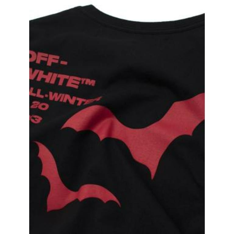 Off White Red Bat Wings Graphic Tee For Sale at 1stDibs