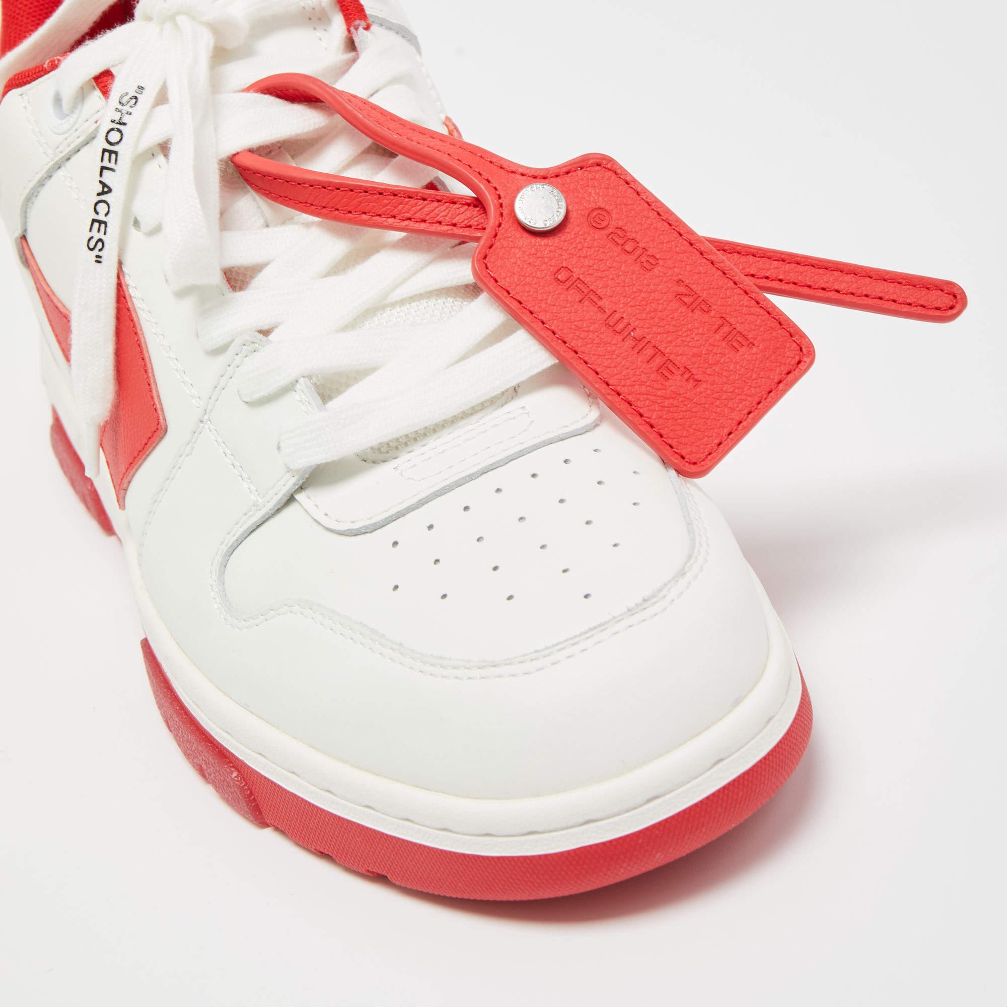Zapatillas Off-White blancas/rojas de piel perforada Out Of Office en ...