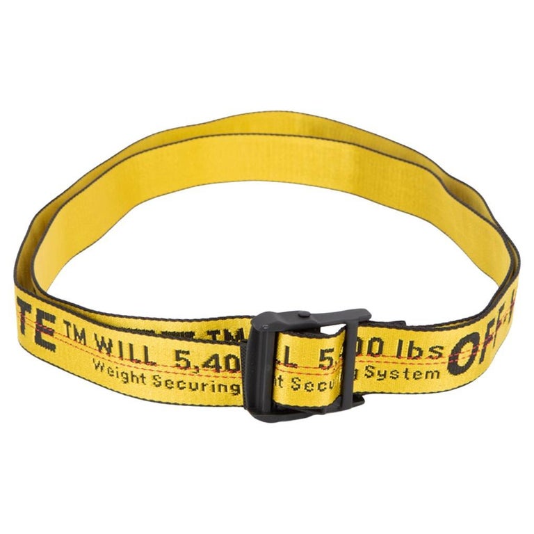 Off-White Women's Yellow Logo Tape Industrial Belt For Sale at 1stDibs