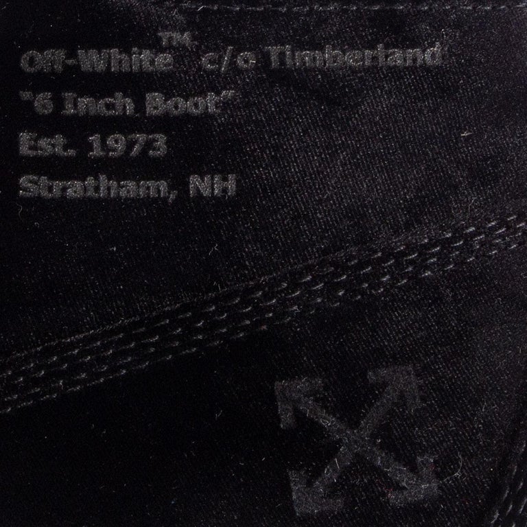 OFF-WHITE X TIMBERLAND black velvet Ankle Boots Shoes 37 For Sale at ...