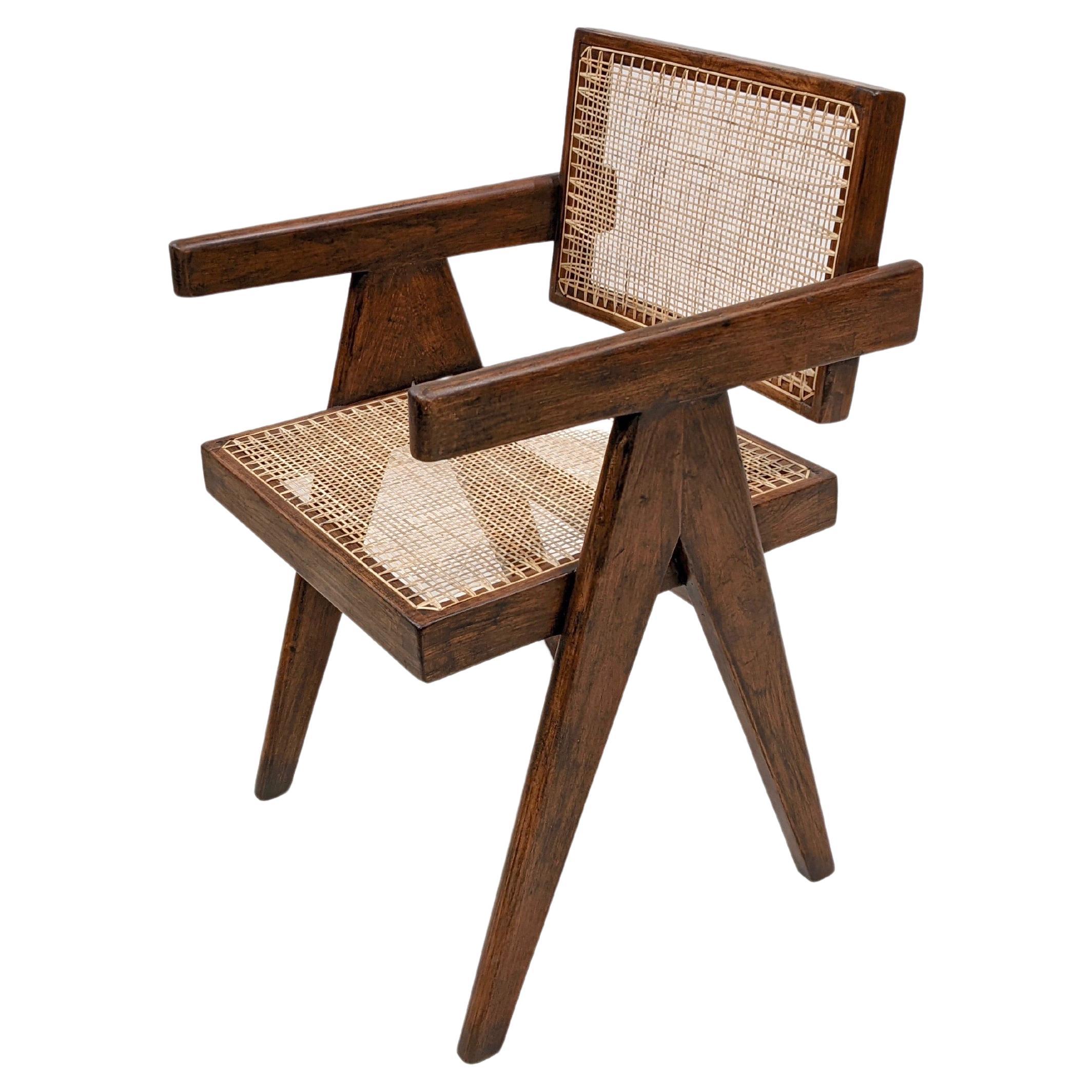Pierre Jeanneret Office Cane Chair for Chandigarh at 1stDibs