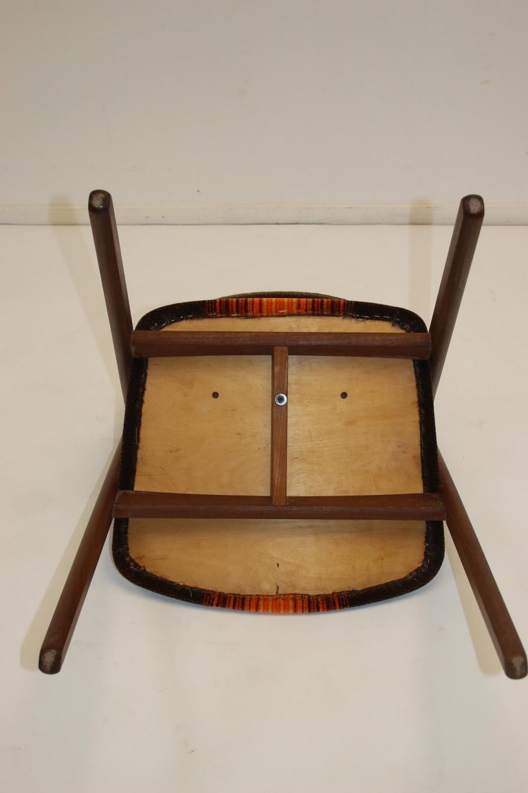 Office Chair Danish Design with Brown/Orange Fabric For Sale at 1stDibs