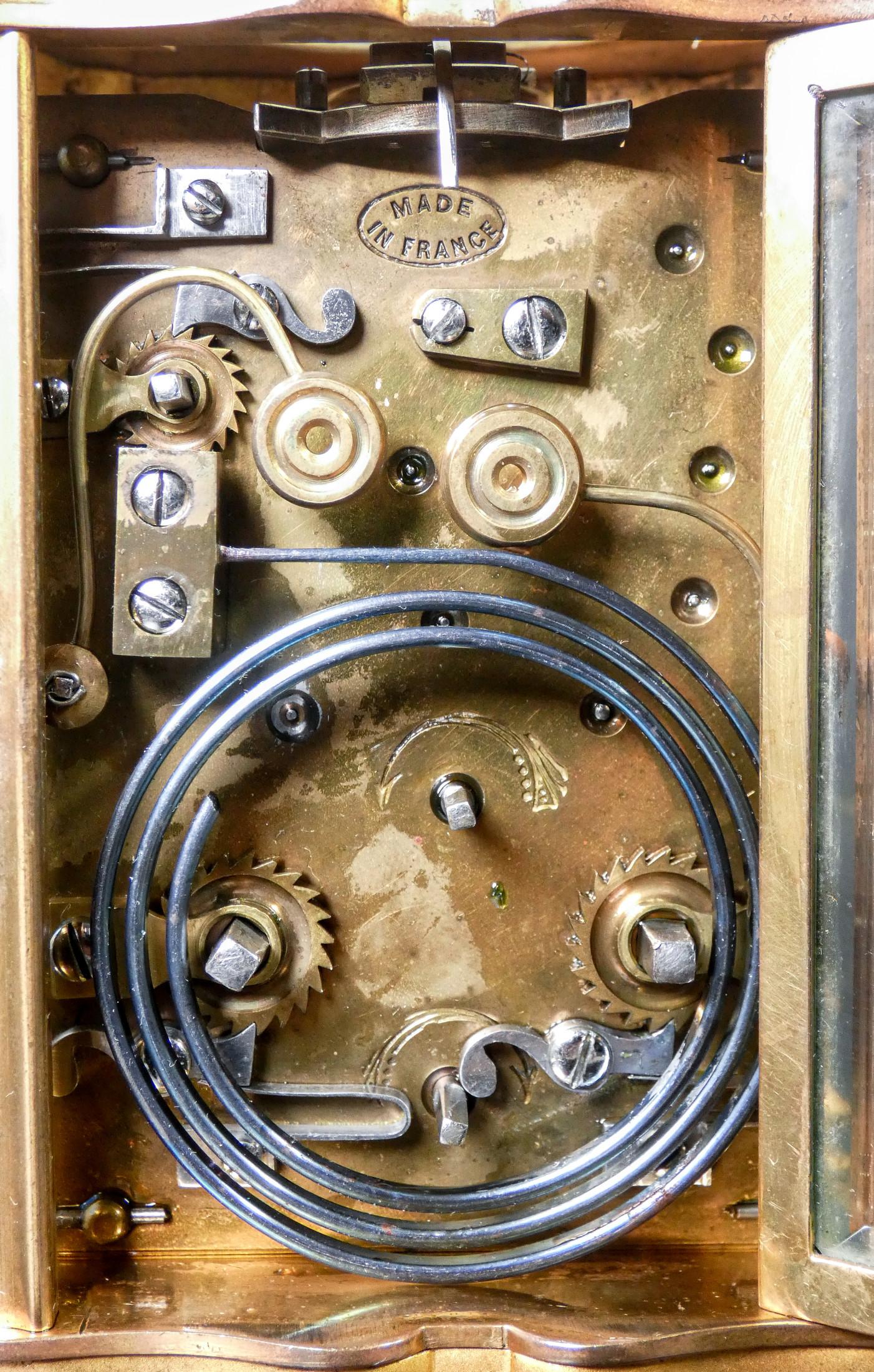 Officier clock, Pendulette with alarm, strikes at mid-hour and ...