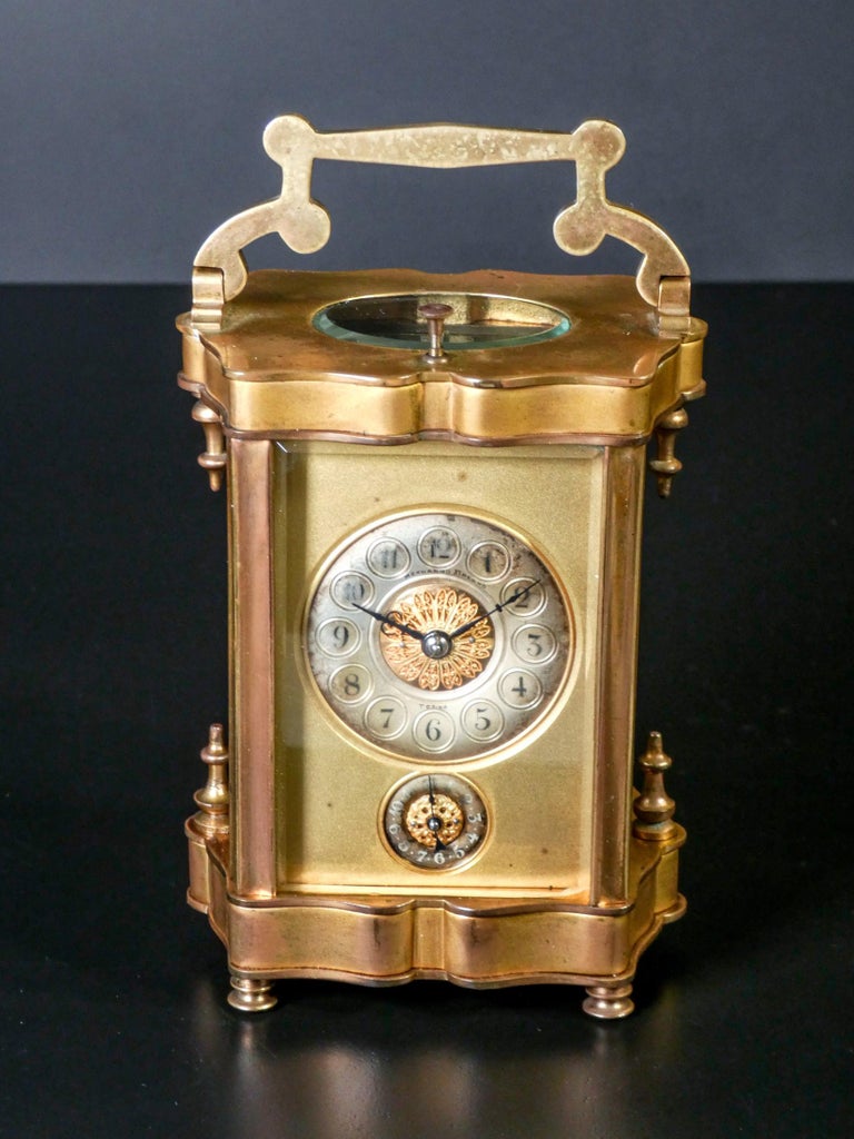 Officier clock, Pendulette with alarm, strikes at mid-hour and ...