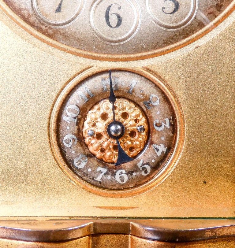 Officier clock, Pendulette with alarm, strikes at mid-hour and ...