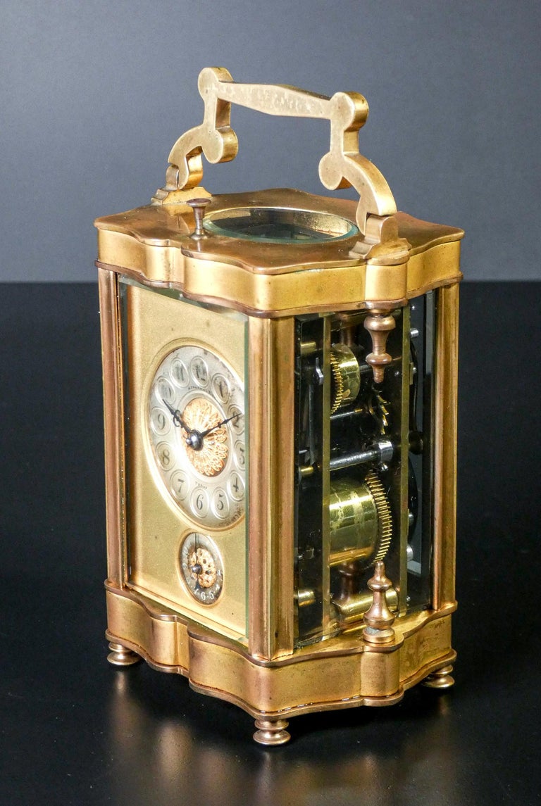Officier clock, Pendulette with alarm, strikes at mid-hour and ...