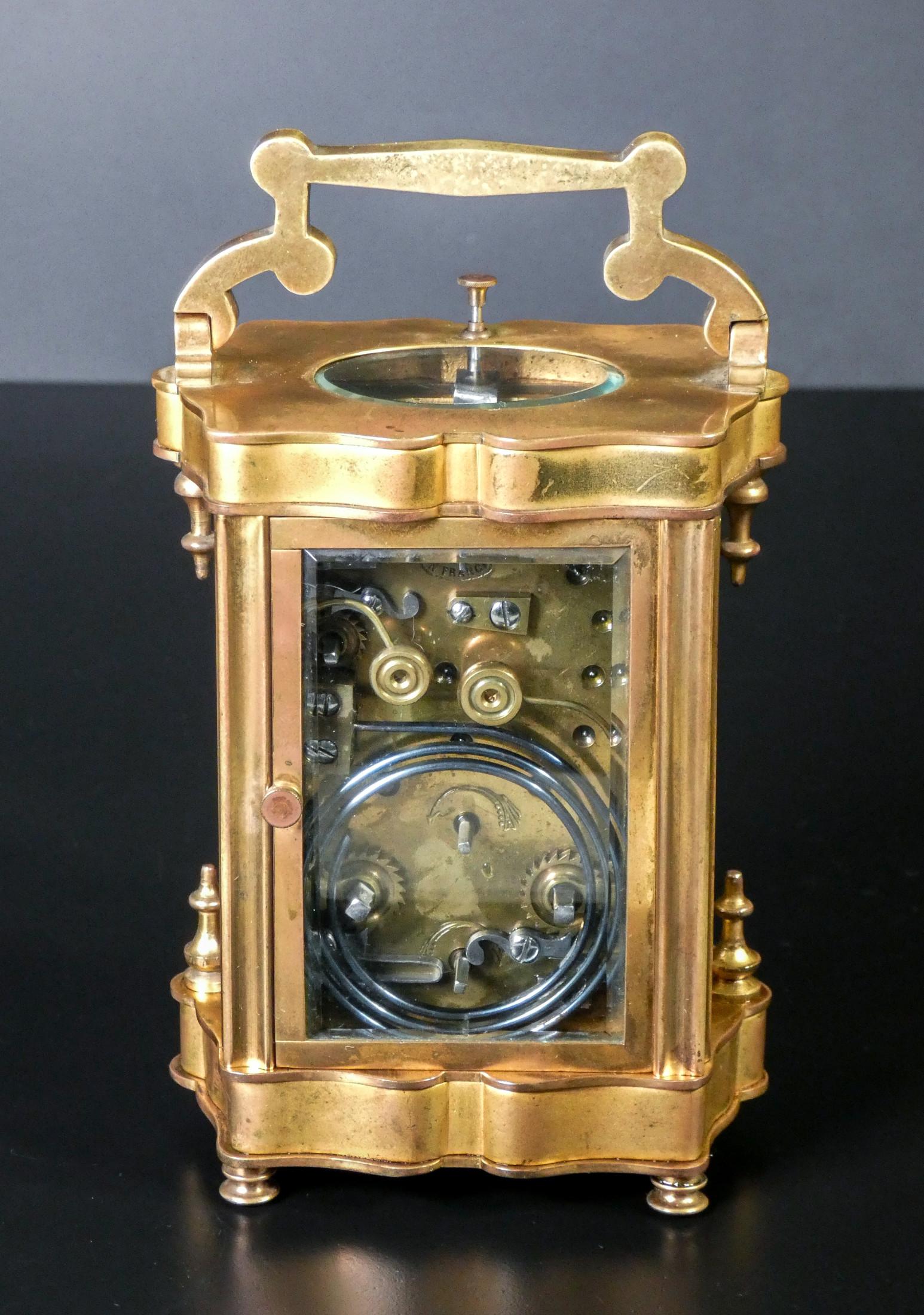 Officier clock, Pendulette with alarm, strikes at mid-hour and ...