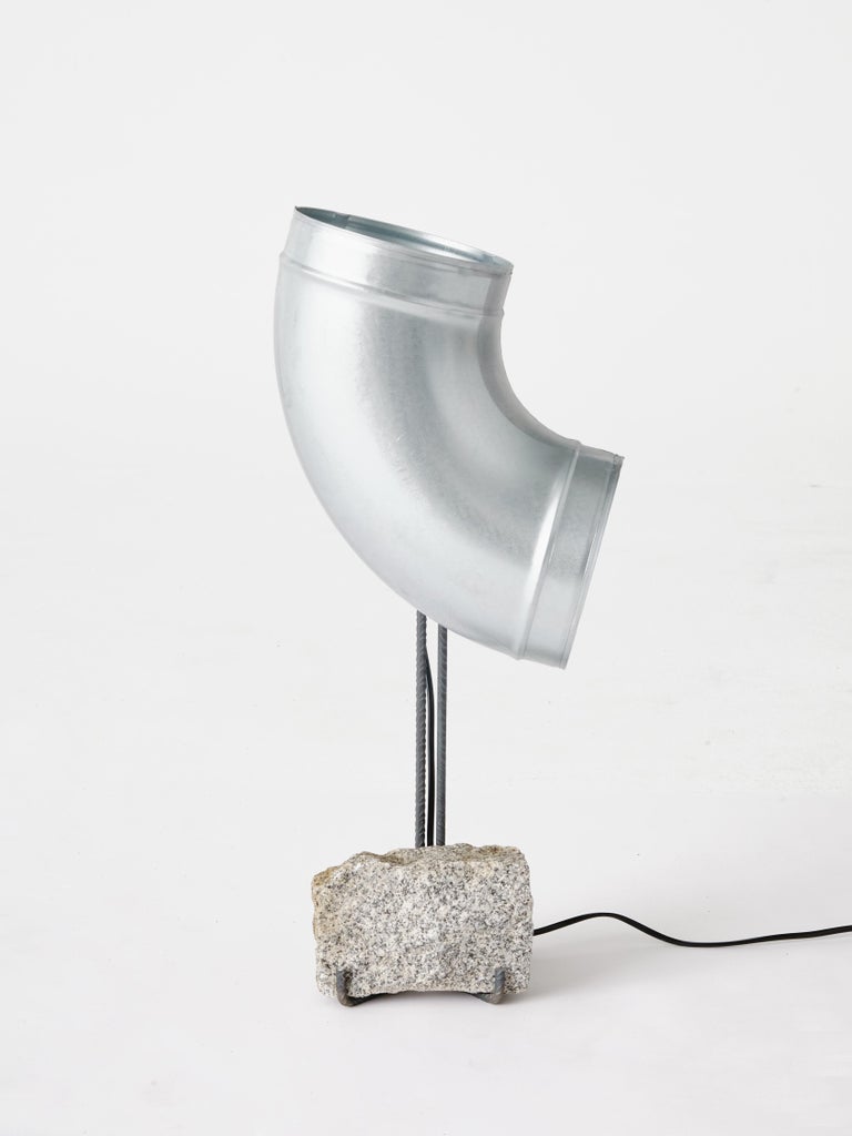 O.F.I.S Series, Reclaimed Tubular Steel Table Lamp by Lucas Muñoz Muñoz ...