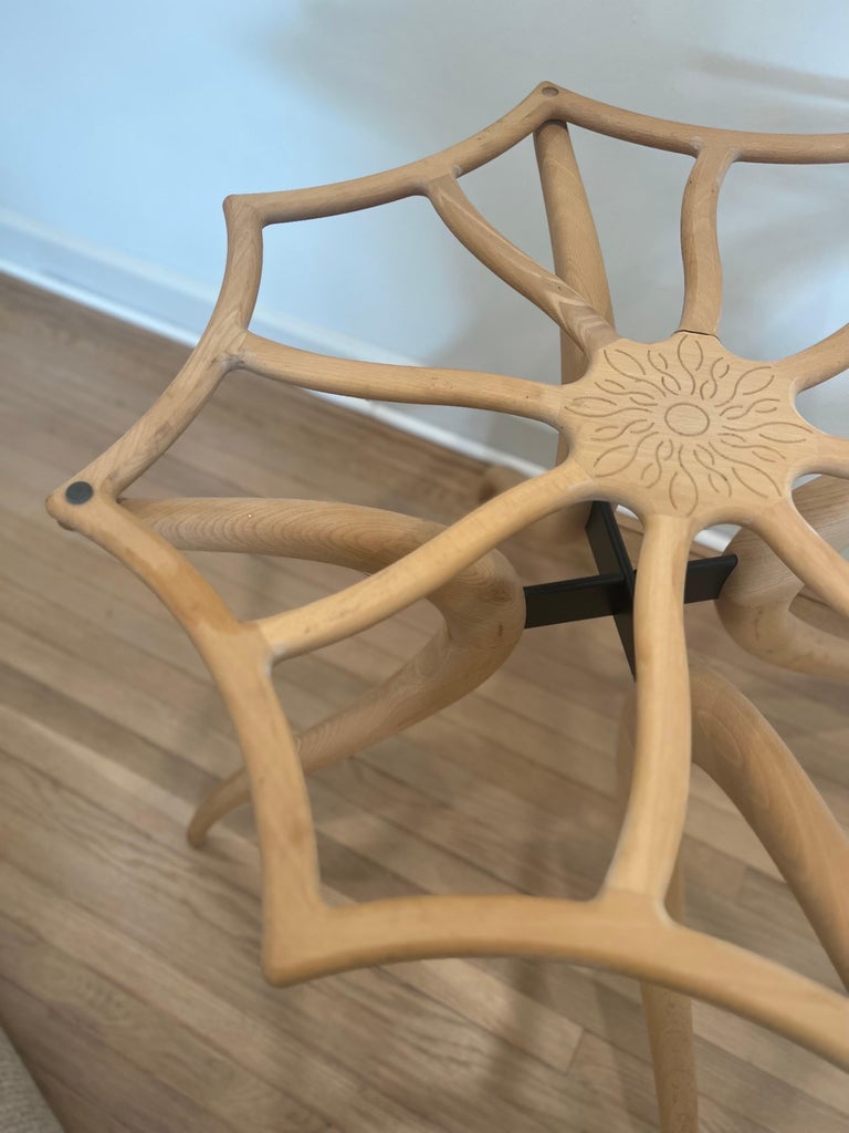 OFS Custom Sculptural Wood Carved Table Base For Sale at 1stDibs