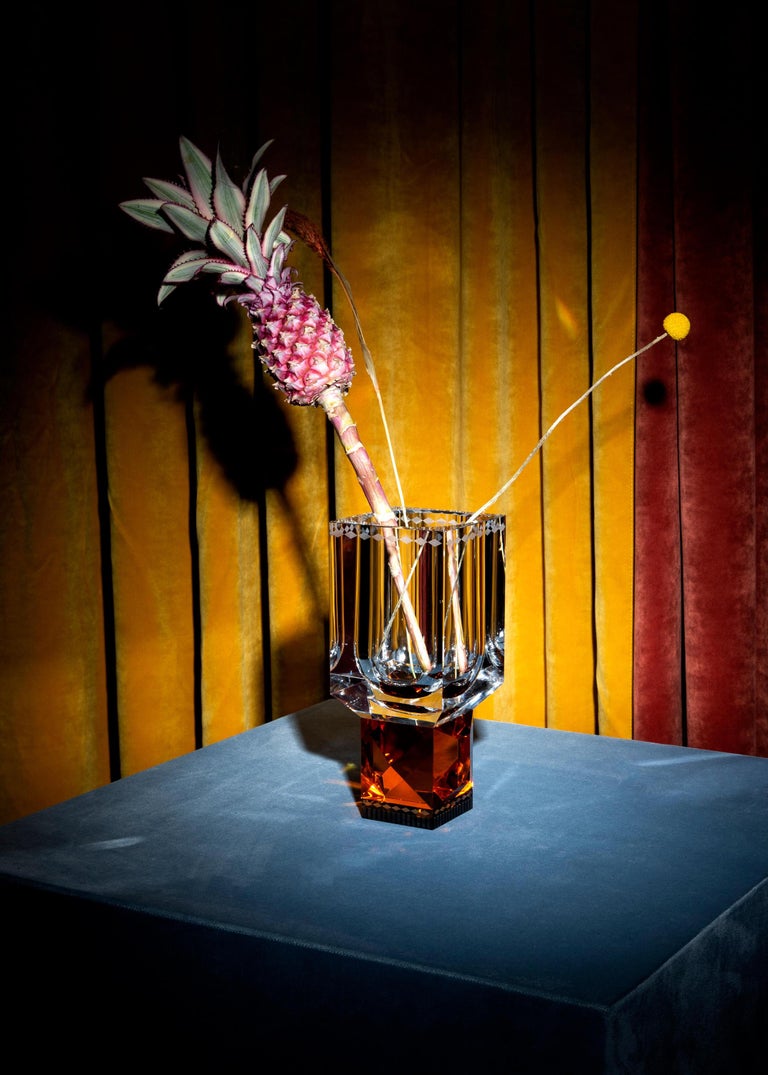 Ohio Crystal Vase, Hand-Sculpted Contemporary Crystal For Sale at 1stDibs