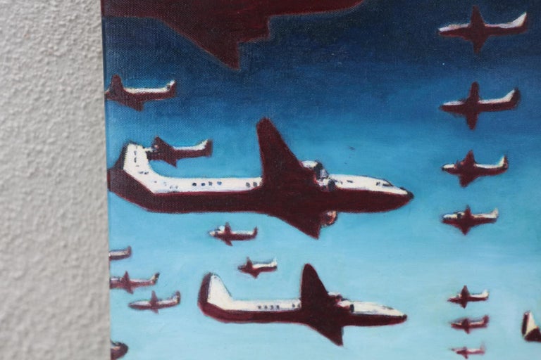 Oil by Noted Florida Artist Jay Fleming "Houses for the Atomic Age" For ...