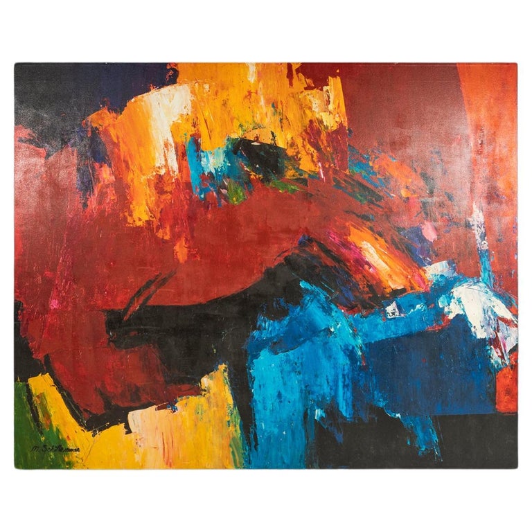 Oil Canvas Abstract "Vishaya" Painting Print by Mimi Schillemans 1/99 ...