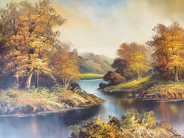 Oil on Canvas Autumn Landscape Very Fine Execution Circa 1950 For Sale ...