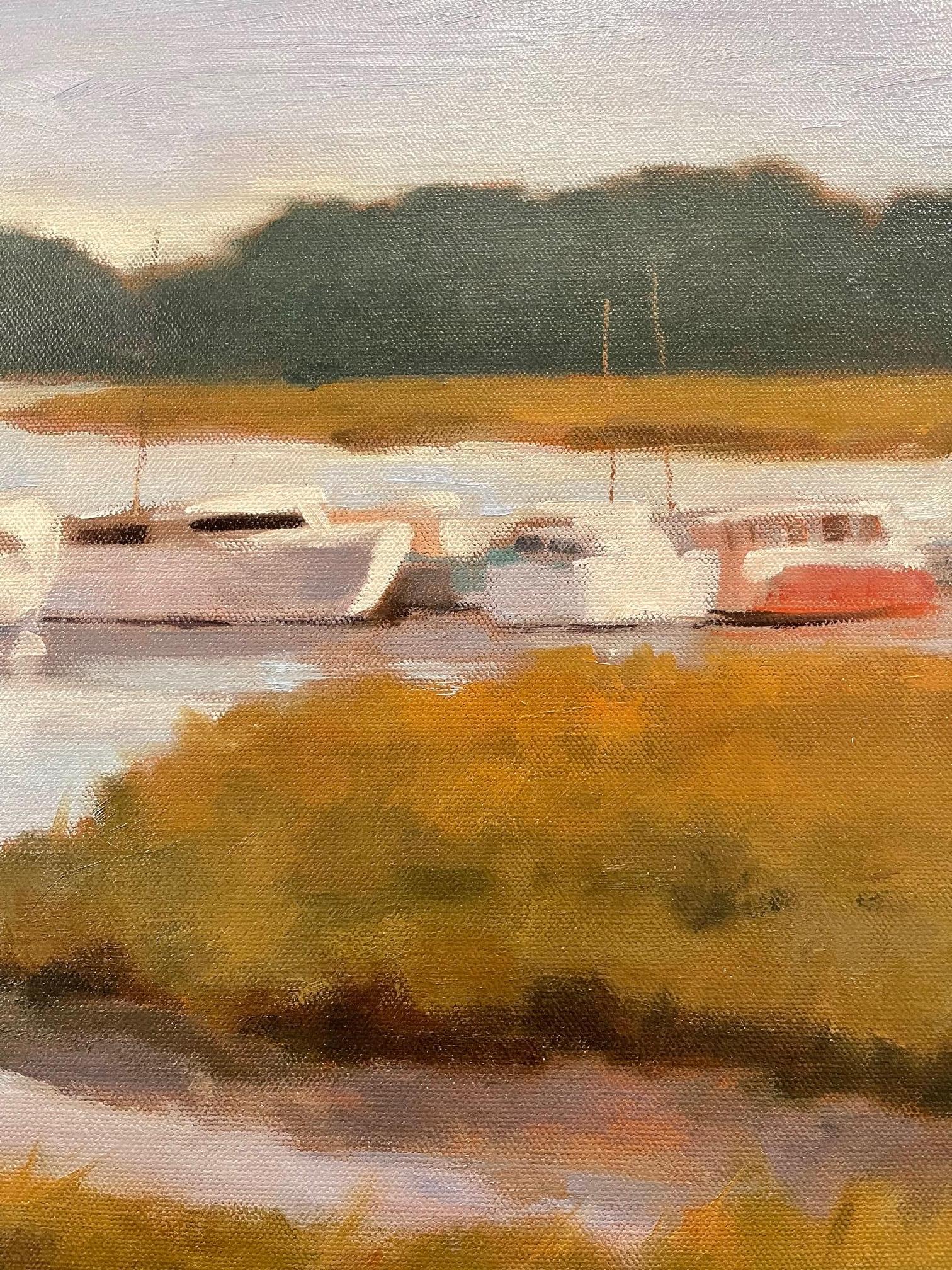 Oil on Canvas "Downtown Marina" by Mary Segars For Sale at 1stDibs