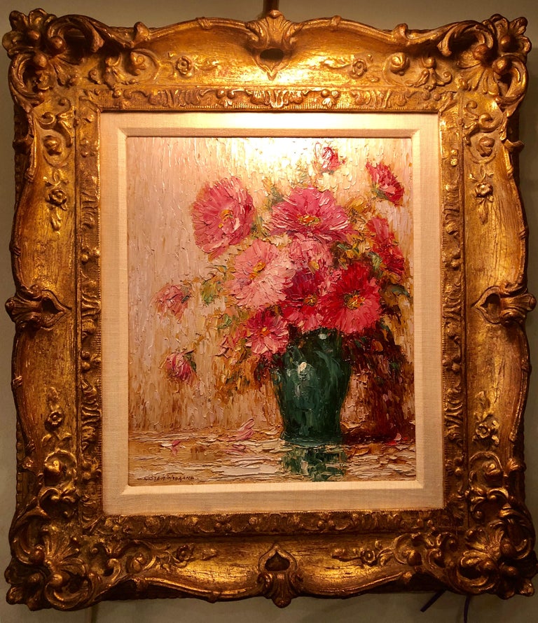 Oil on Canvas Gustave Weigand German 1860-1930 Signed Floral Still Life at 1stDibs