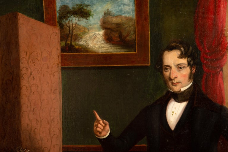 Oil on Canvas of an Englishman and His Dog, 19th Century For Sale at ...