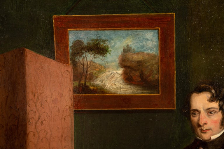 Oil on Canvas of an Englishman and His Dog, 19th Century For Sale at ...