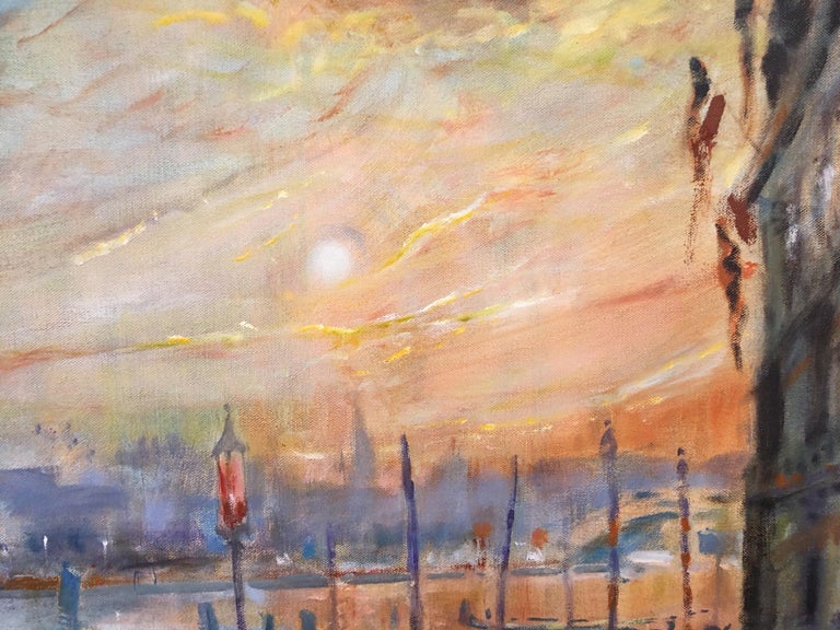 Oil on Canvas Painting "Grand Canal, Venice Sunset", Michael Chaplin ...