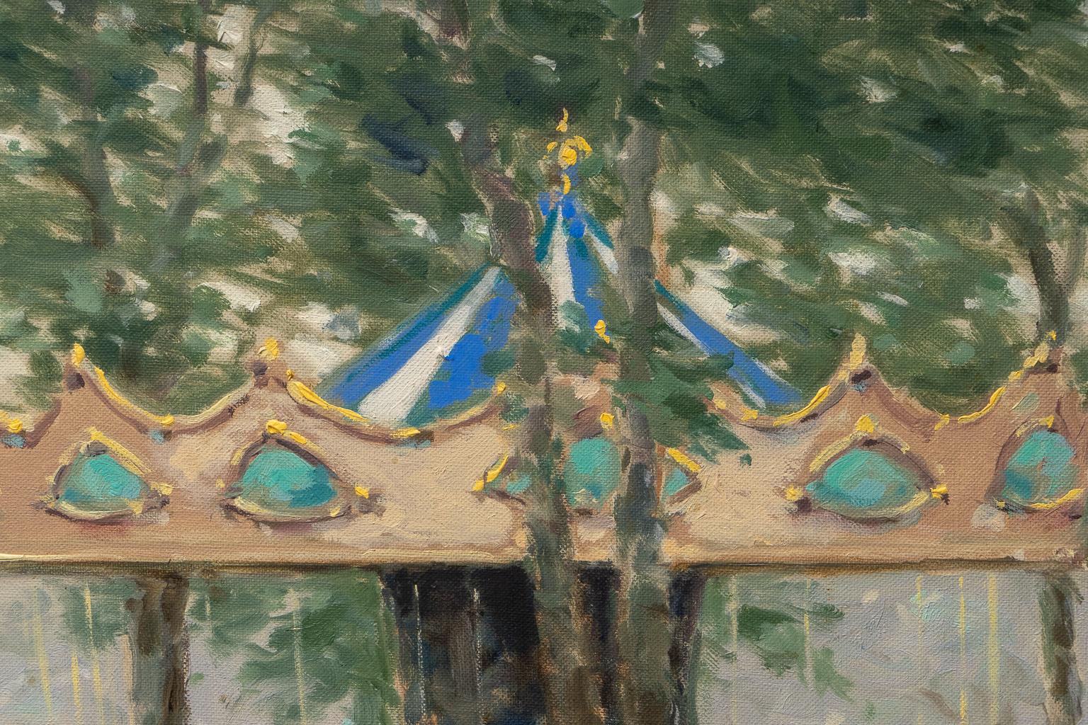 Oil on Canvas Painting "Louvre Carousel"by Andre Gisson For Sale at ...