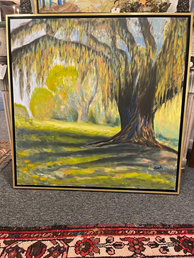 Oil on Canvas Painting "Oak at Middleton Plantation", Lawrence Snider ...