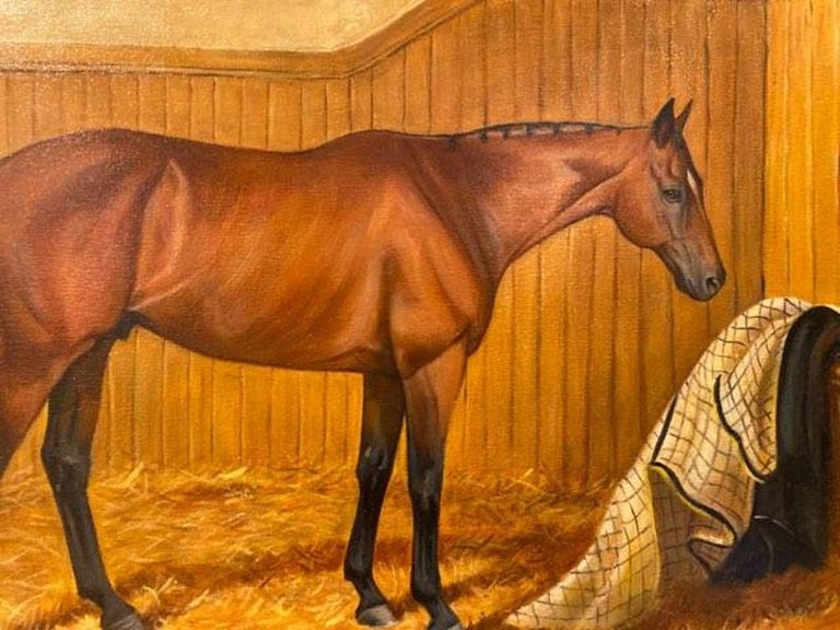 Oil on Canvas Painting of Horse Signed by Equine Artist Sandra Massie ...