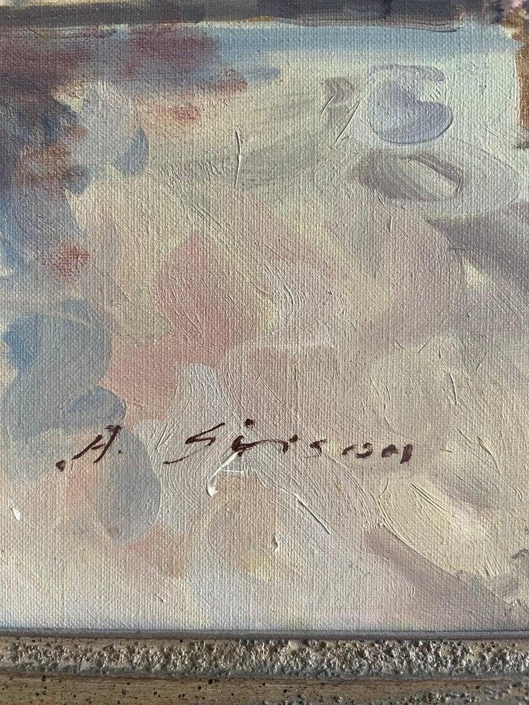 Oil on Canvas Parisian Street Scene by Andre Gisson For Sale at 1stDibs