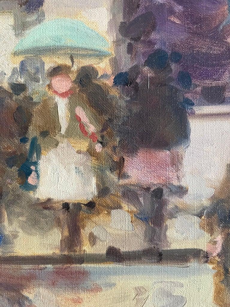 Oil on Canvas Parisian Street Scene by Andre Gisson For Sale at 1stDibs