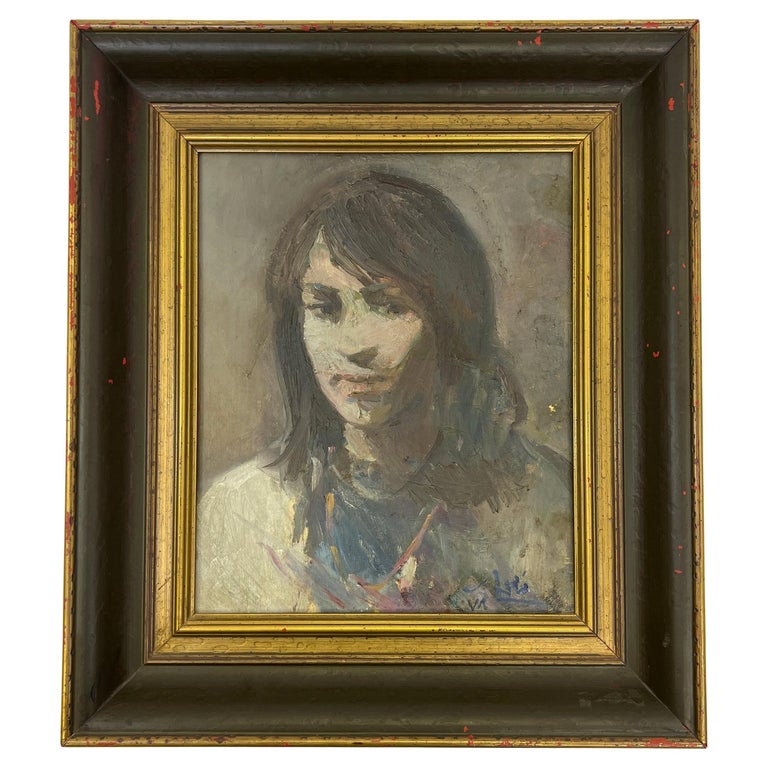 Oil On Canvas Portrait, Faeq Hassan (Iraq, 1914-1992) For Sale at 1stDibs