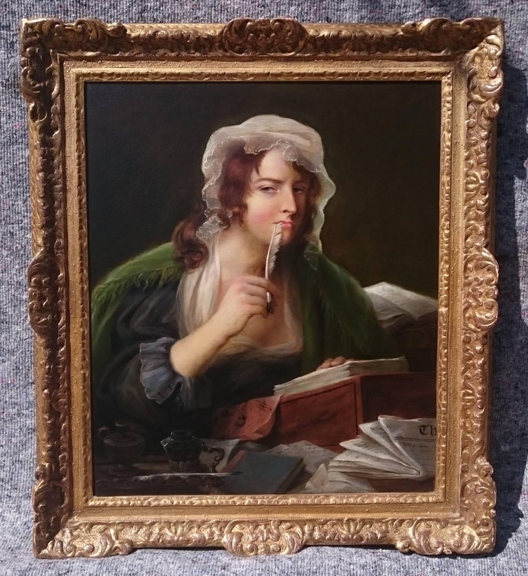 Oil on Canvas Portrait of Mary Shelley Atributed to John Russell, circa ...