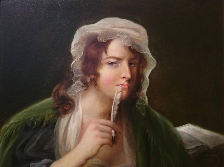 Oil on Canvas Portrait of Mary Shelley Atributed to John Russell, circa ...